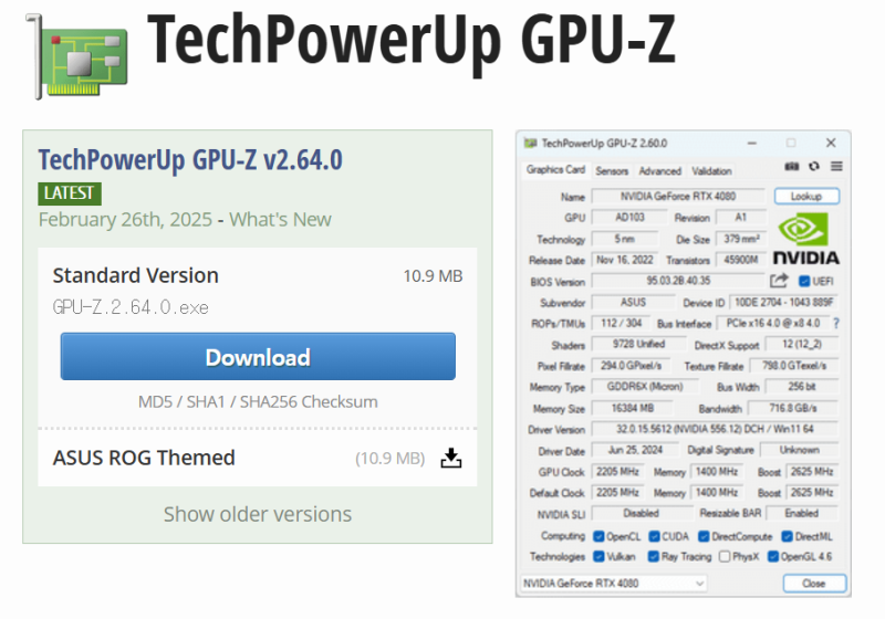 그래픽카드 스펙 확인용 GPU-Z 프로그램 2.64.0 최신버전 다운로드 방법 : 네이버 블로그