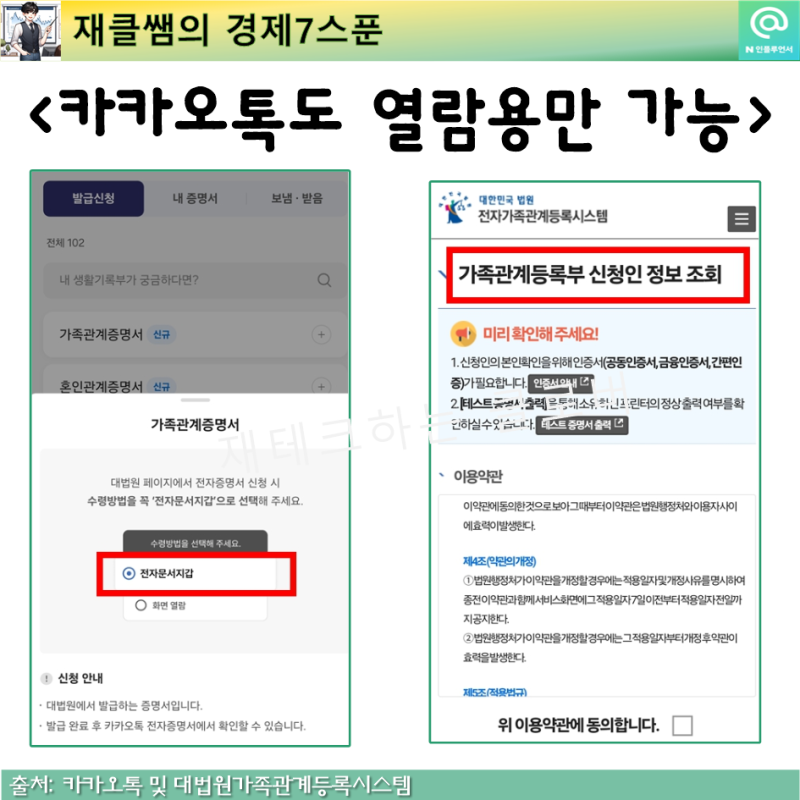 가족관계증명서 인터넷 발급 Pc 핸드폰 출력 방법 네이버 블로그