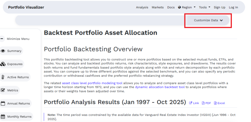 포트폴리오 비주얼라이저 Portfolio Visualizer 사용법 : 네이버 블로그