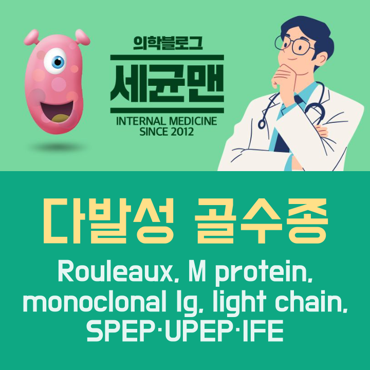 다발성 골수종 : Rouleaux, M protein, monoclonal Ig, light chain, SPEP·UPEP ...