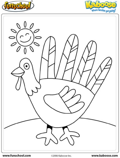 kaboose coloring pages thanksgiving turkey