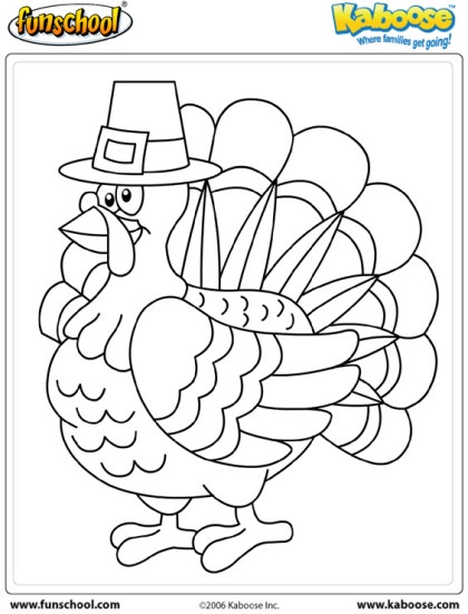 kaboose coloring pages thanksgiving turkey