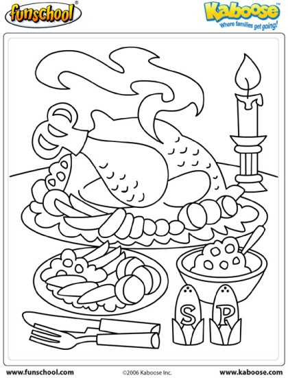 kaboose coloring pages thanksgiving turkey